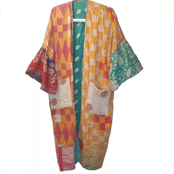Rahab's Rope | Kimonos & Yukatas | Kantha Patchwork Kimono Jacket ...